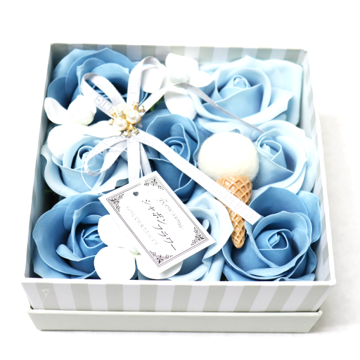 ボックスの青いソープフラワー | 花のアトリエ OnlineSHOP